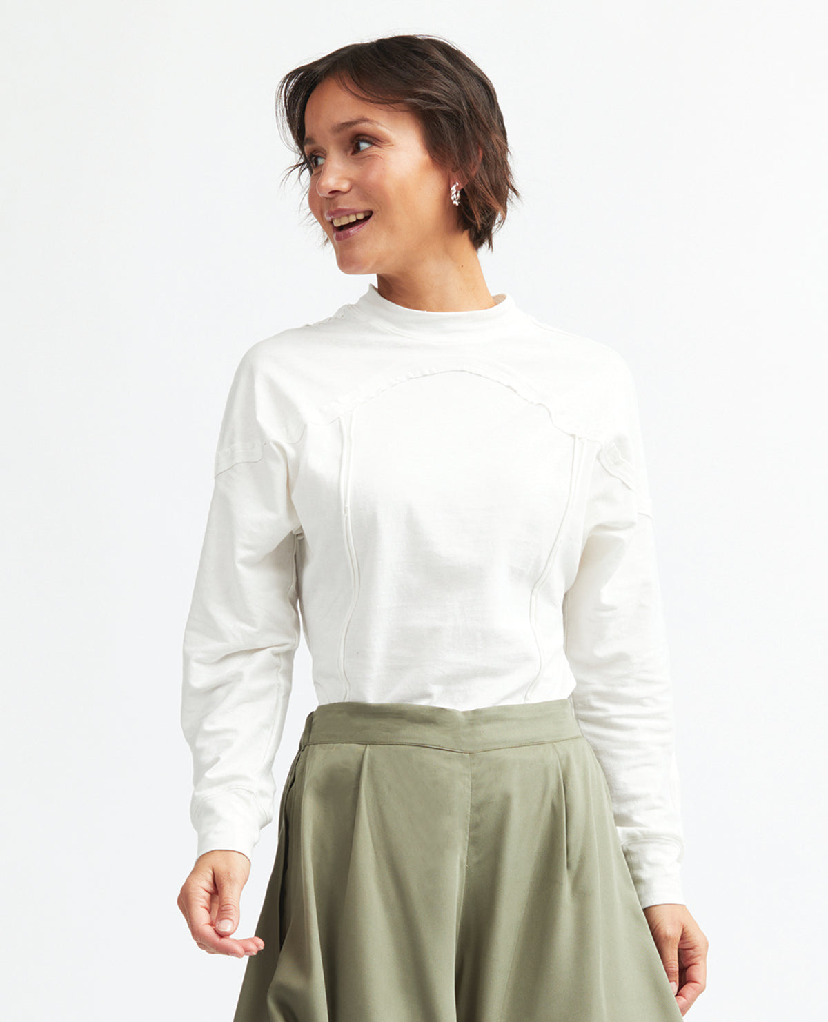 Lyra | Cotton Raw Edge Panel Top | Sitting Pretty